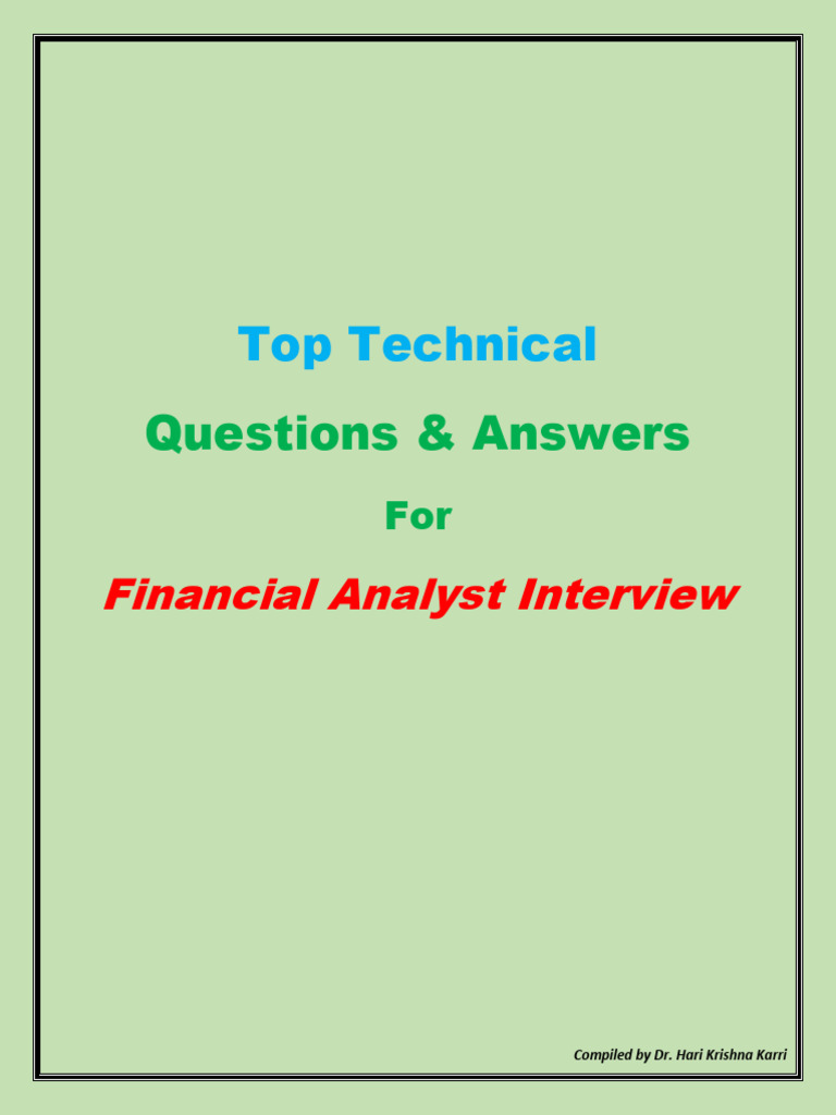 Top 52 Financial Analyst Interview Questions and Answers | PDF | Equity ...