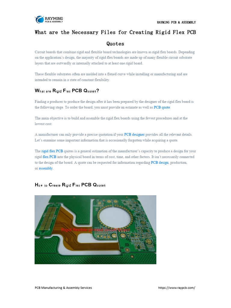 What Are The Necessary Files For Creating Rigid Flex PCB Quotes | PDF ...