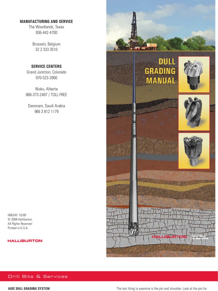 Dull Grading Manual Halliburton | PDF | Drilling Rig | Wear