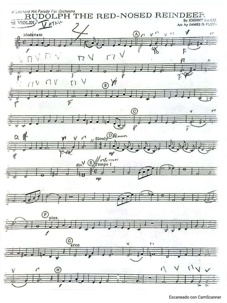 Rudolph The Red Nosed Reindeer Sinfonico Violín LL | PDF