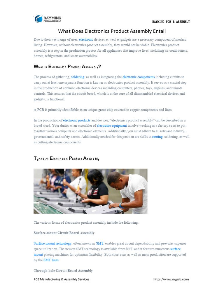 Electronics Product Assembly Overview | PDF | Printed Circuit Board ...