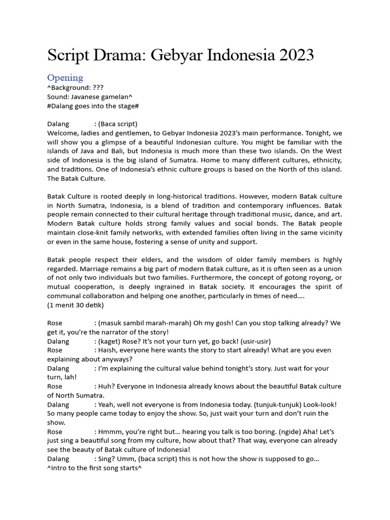 Script Drama GI23 | PDF | Indonesia | Java