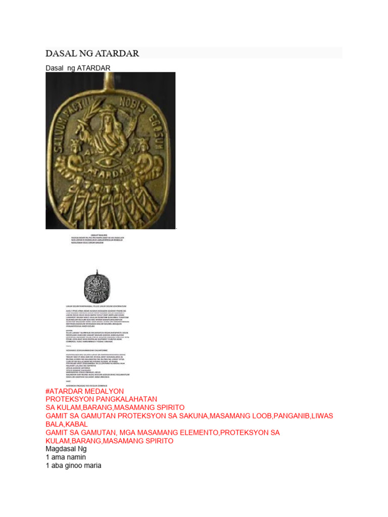 DASAL NG ATARDAR | PDF