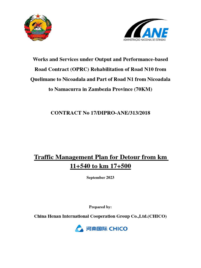 Traffic Management Plan for Road N10 OPRC | PDF | Traffic | Road