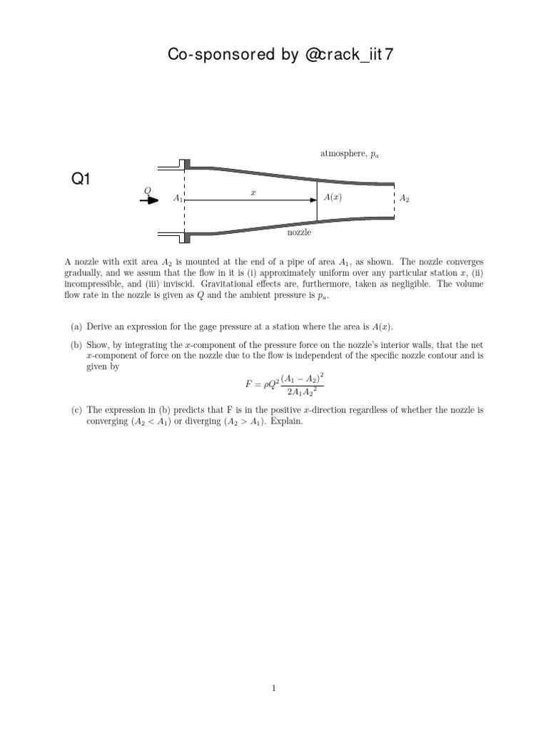 Fluids Advance Questions | PDF | Fluid Dynamics | Pressure