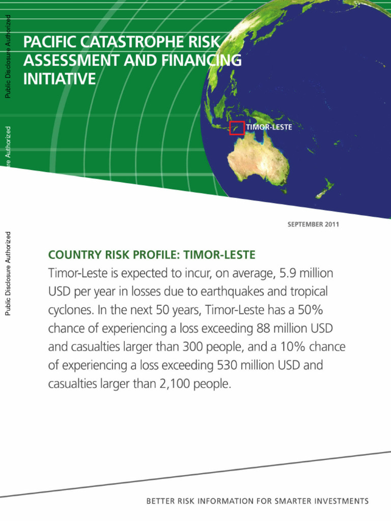 PCRAFI AIR Brochure - Timor-Leste | PDF | Tropical Cyclones | Earthquakes