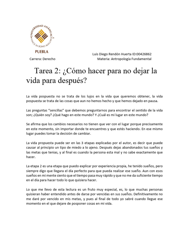 Luis Diego Rendón Huerta | PDF | Autosuperación | Estilo de vida