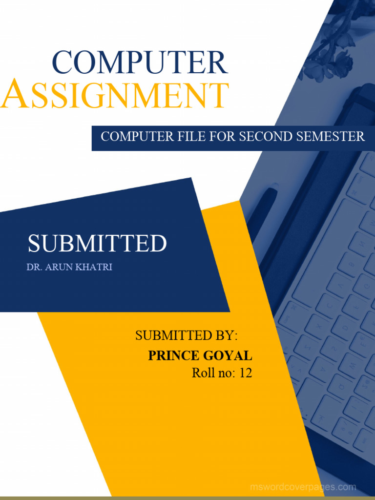 Computer Assignment Cover Page 4 | PDF Computer Assignment Cover Page 4 | PDF