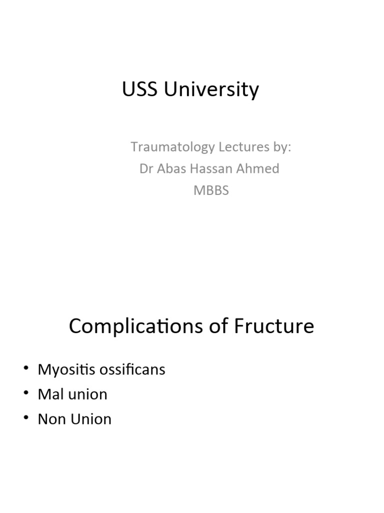 Complications of Fructure | PDF | Musculoskeletal System | Clinical ...
