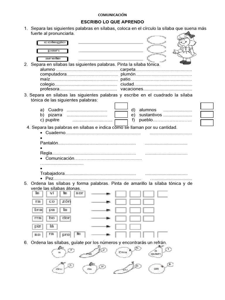 PRACTICA LA SILABA | PDF | Lingüística