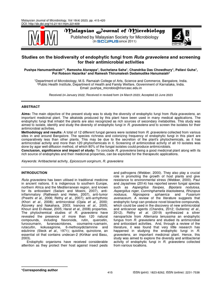 Formatted MJM-22-1409-ready Colour | PDF | Fungus | Biology