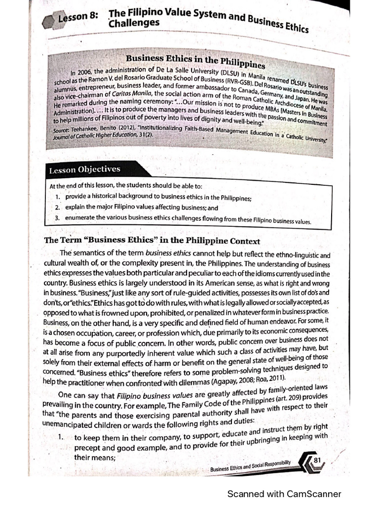 Lesson 8 The Filipino Value System and B | PDF