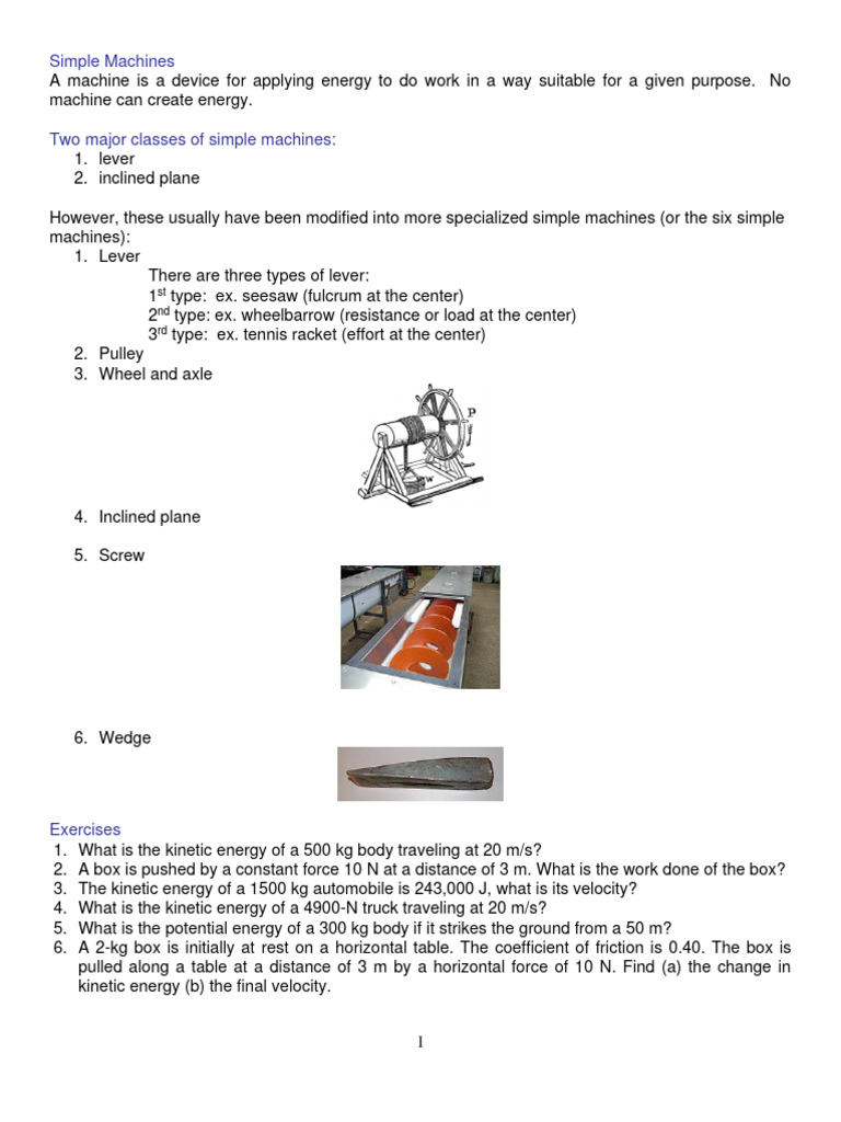 Work, Energy and Power | PDF