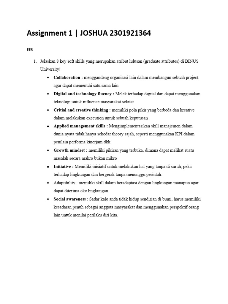 CSKMG CSBKS Csals-Assignment Bulan 1-Ees-En | PDF | Pengembangan Diri