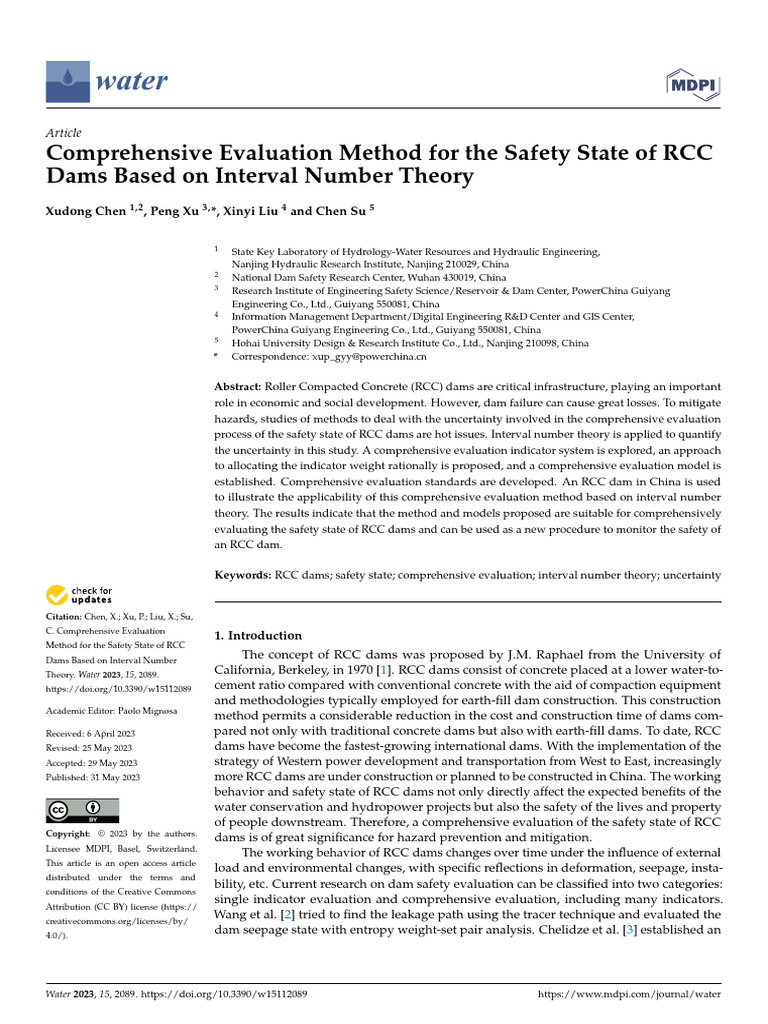 Comprehensive Evaluation Method For The Safety State of RCC Dams Based On Interval Number Theory ...