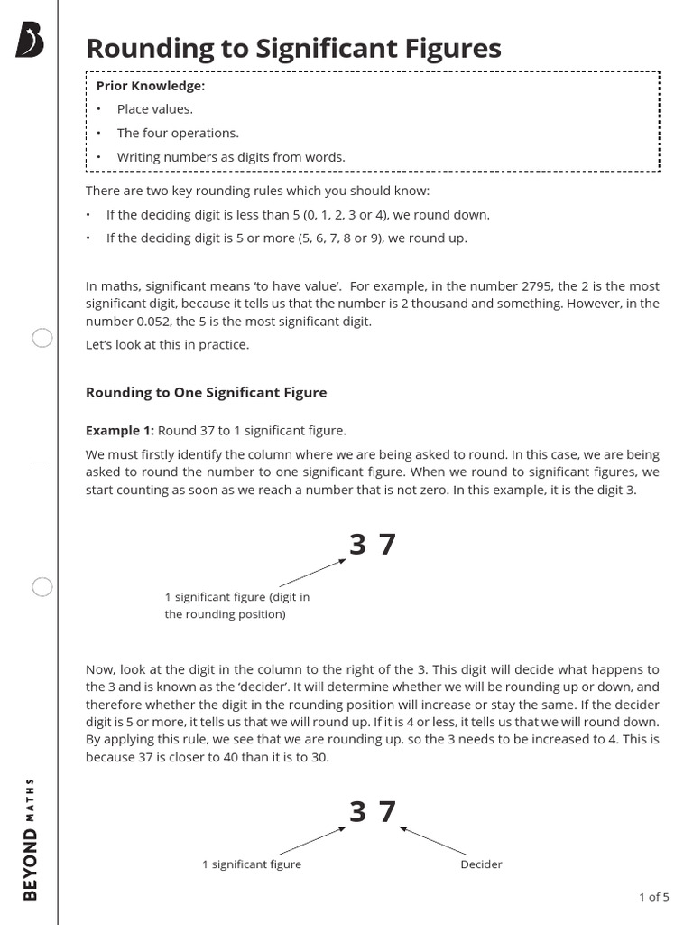 Rounding To Significant Figures | PDF | Significant Figures | Rounding
