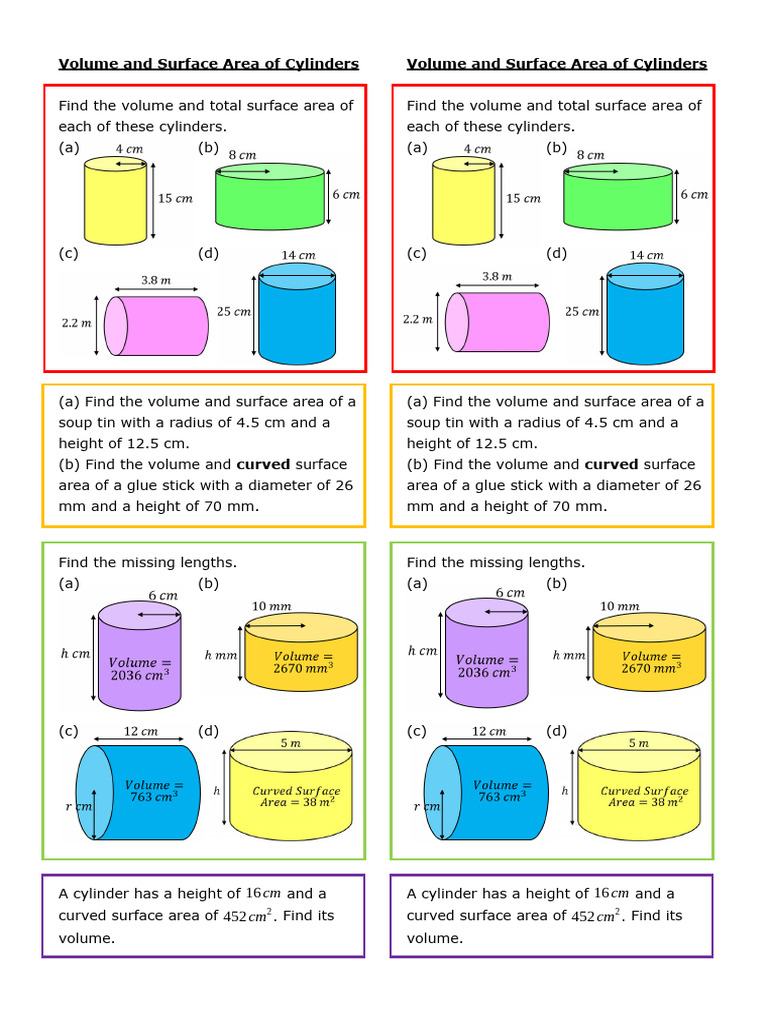 Volume and Surface Arrea | PDF | Home & Garden