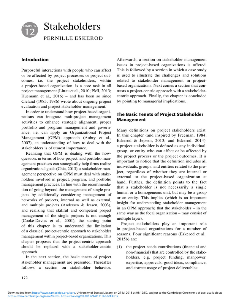 Stakeholders | PDF | Stakeholder (Corporate) | Motivation