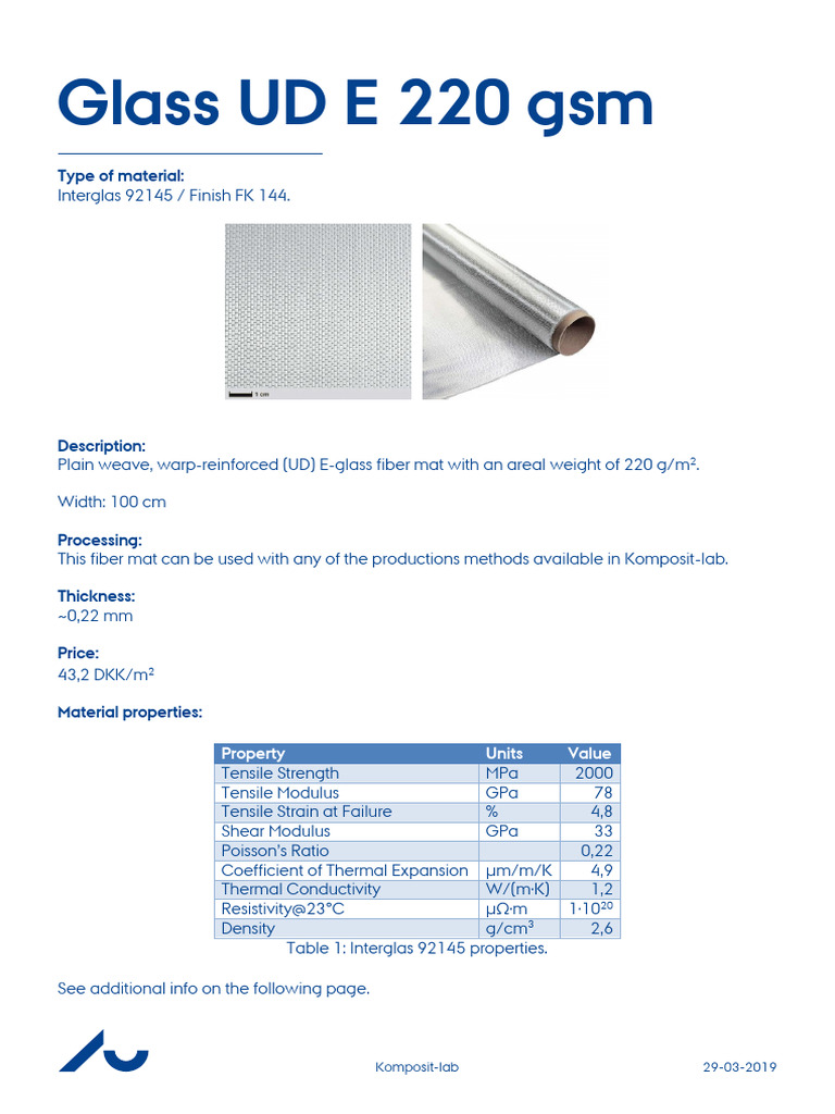 Interglas 92145 Fiber Mat Details | PDF