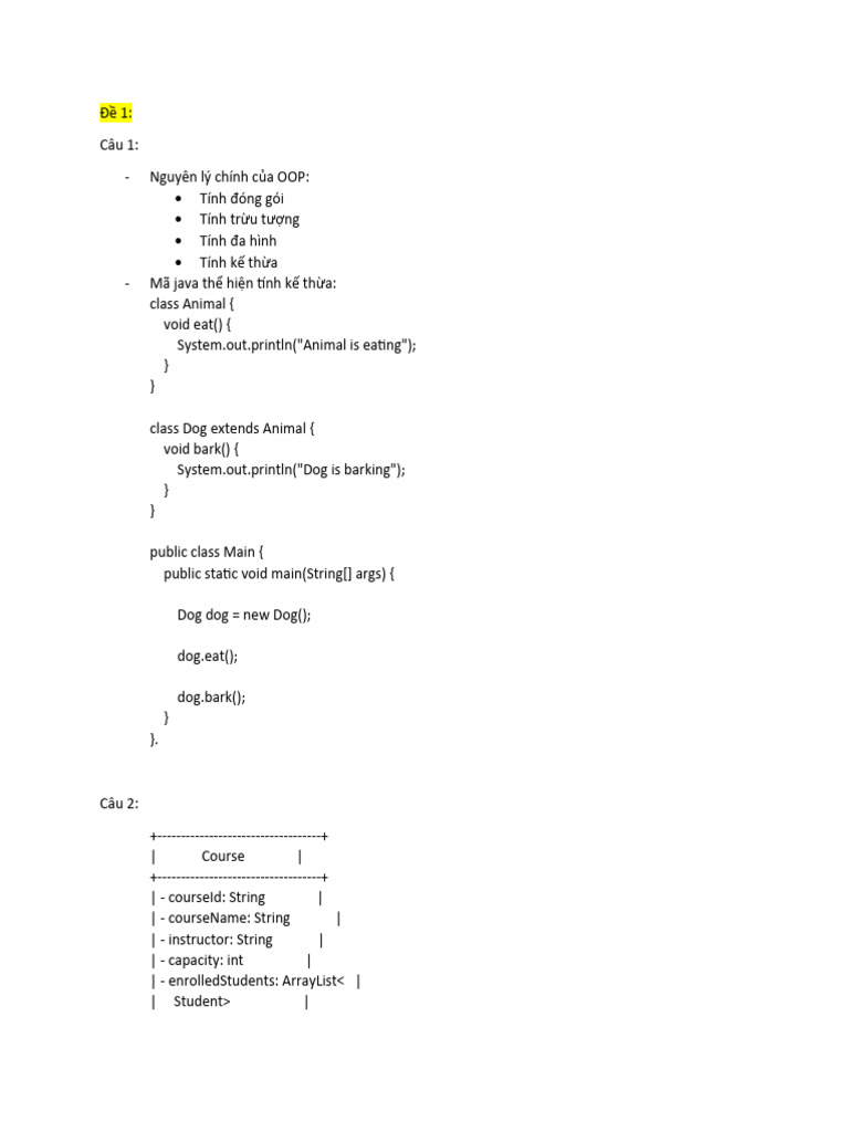 Đề oop | PDF