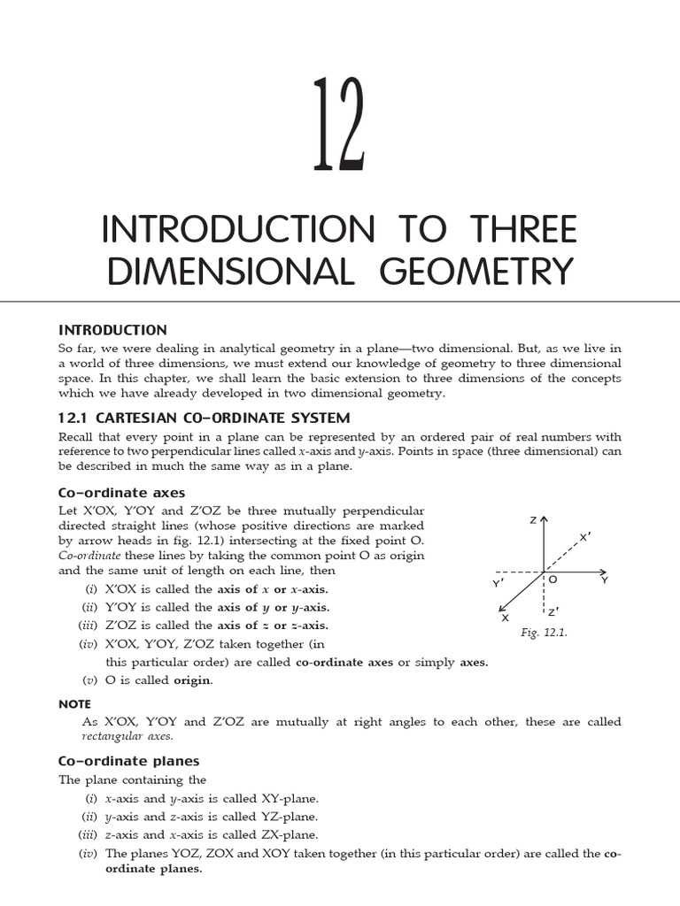 ML Aggarwal Maths Solutions Class 11 Chapter 12 Introduction to Three ...