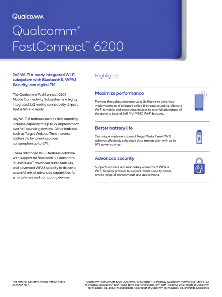 Qualcomm Fast Connect 6200 Final | PDF | Ieee 802.11 | Wi Fi