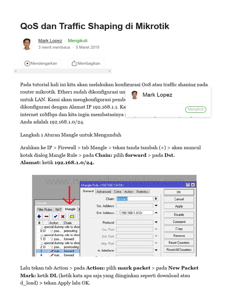 QoS Dan Traffic Shaping Di Mikrotik | PDF