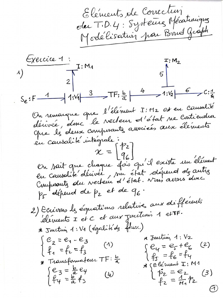 Correction TD4 - Systèmes Mécatroniques - Bond Graphs | PDF