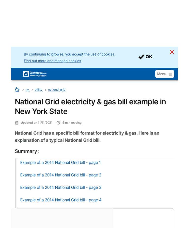 National Grid Bill Example Explained | PDF | Taxes | Electrical Grid