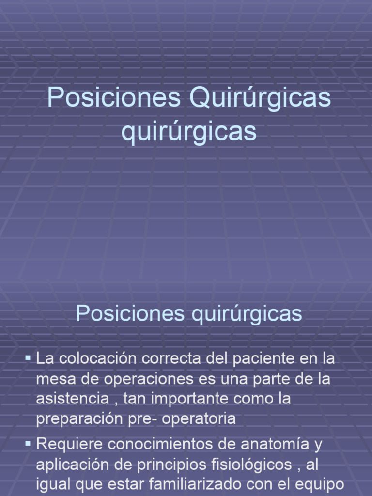 Posiciones Quir-Rgicas Quir-Rgicas | PDF | Abdomen | Cirugía