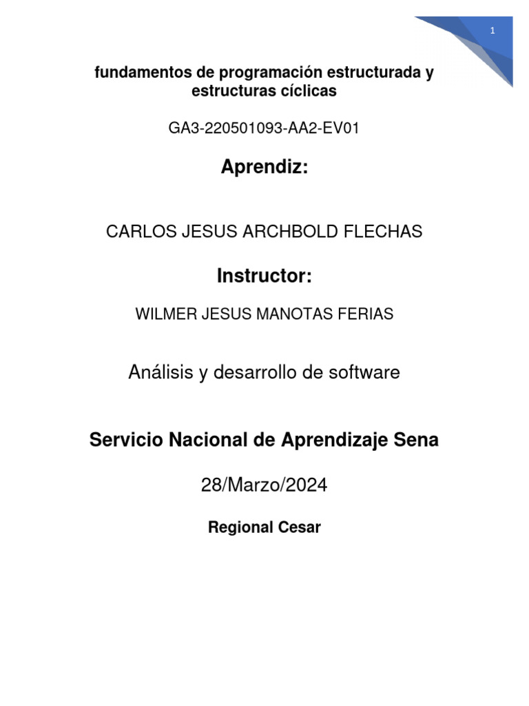 Fundamentos de Programacion Estructurada y Estructuras Ciclcicas | PDF ...