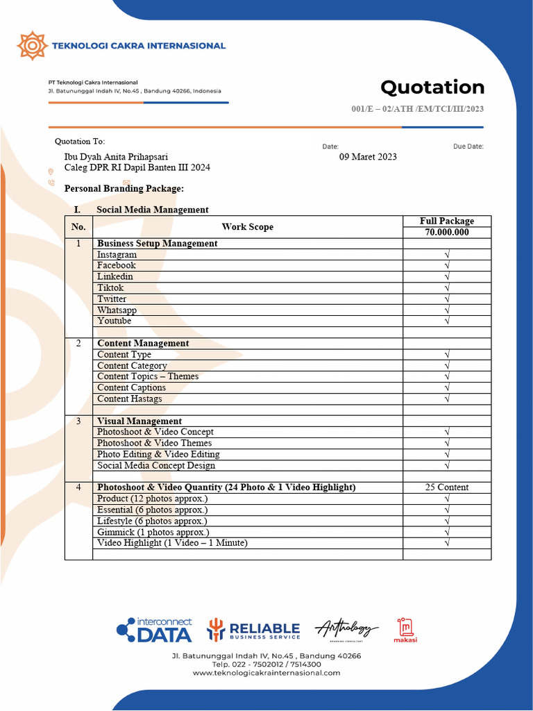 Quotation Personal Branding Ibu Nita Yudi | PDF