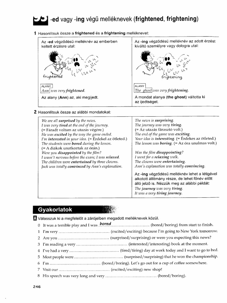 Oxford Angol Nyelvtan - ADJECTIVES with -ED and -ING ending | PDF
