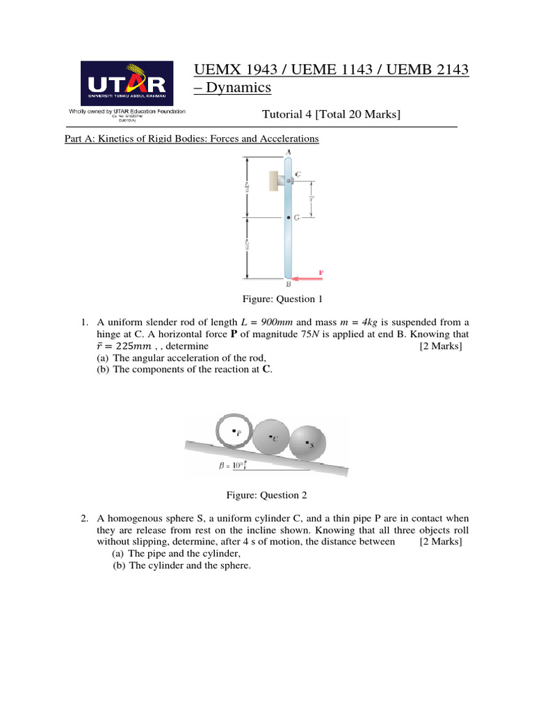 Tutorial 4 Pdf Force Acceleration