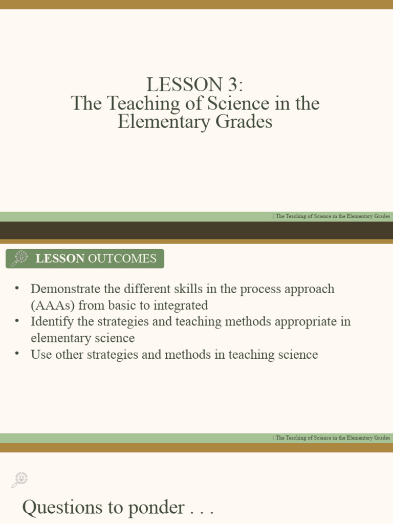 The Teaching of Science in The Elementary Grades | PDF