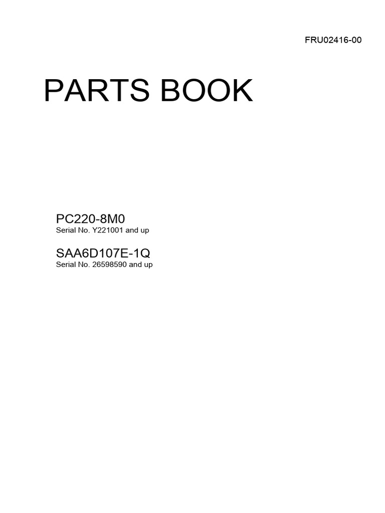 PC220-8M0-Serial No.Y221001 and Up | PDF | Motor Oil | Belt (Mechanical)