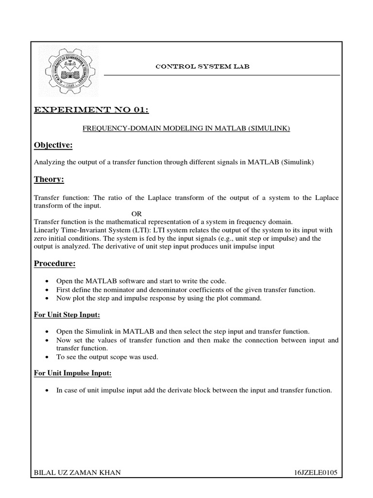 Lab Reports (Control System) | Download Free PDF | Electronics ...