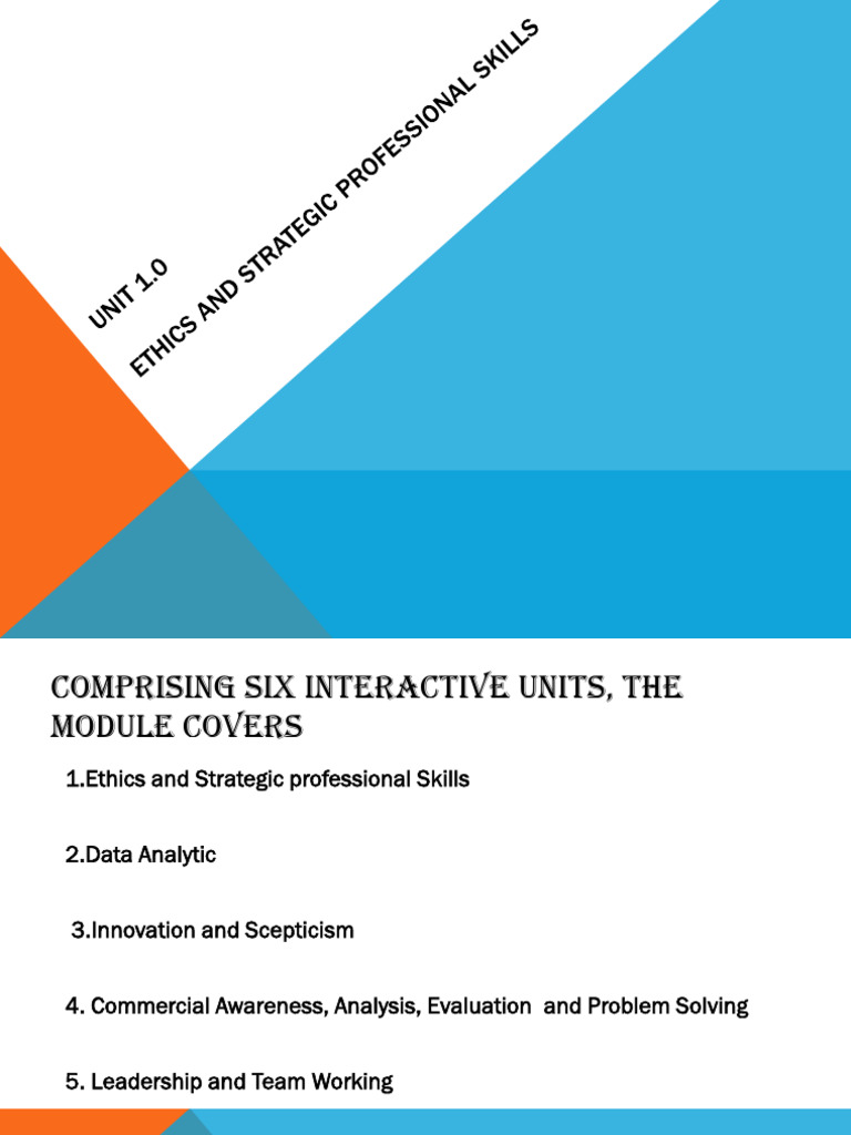 Unit 1 Ethics and Professional Skills Module - Class 1 | PDF | Morality | Social Psychology