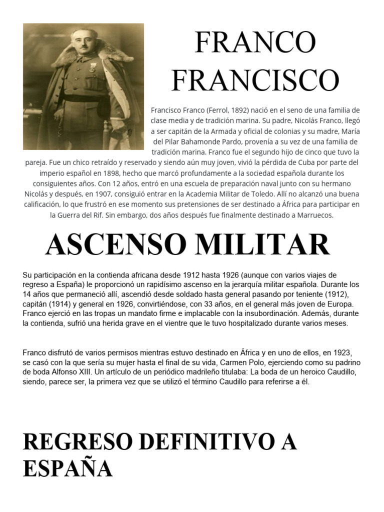 Biografía de Francisco Franco | PDF | Francisco franco | España