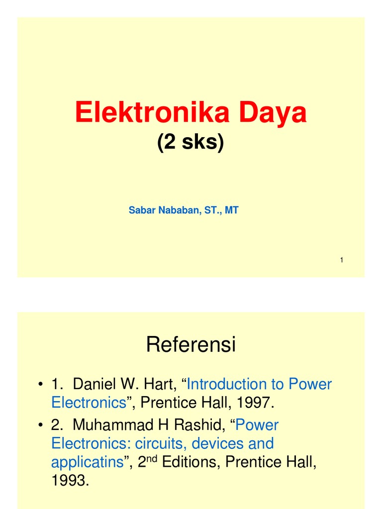 Elektronika Daya: Sabar Nababan, ST., MT | PDF | Power Electronics ...