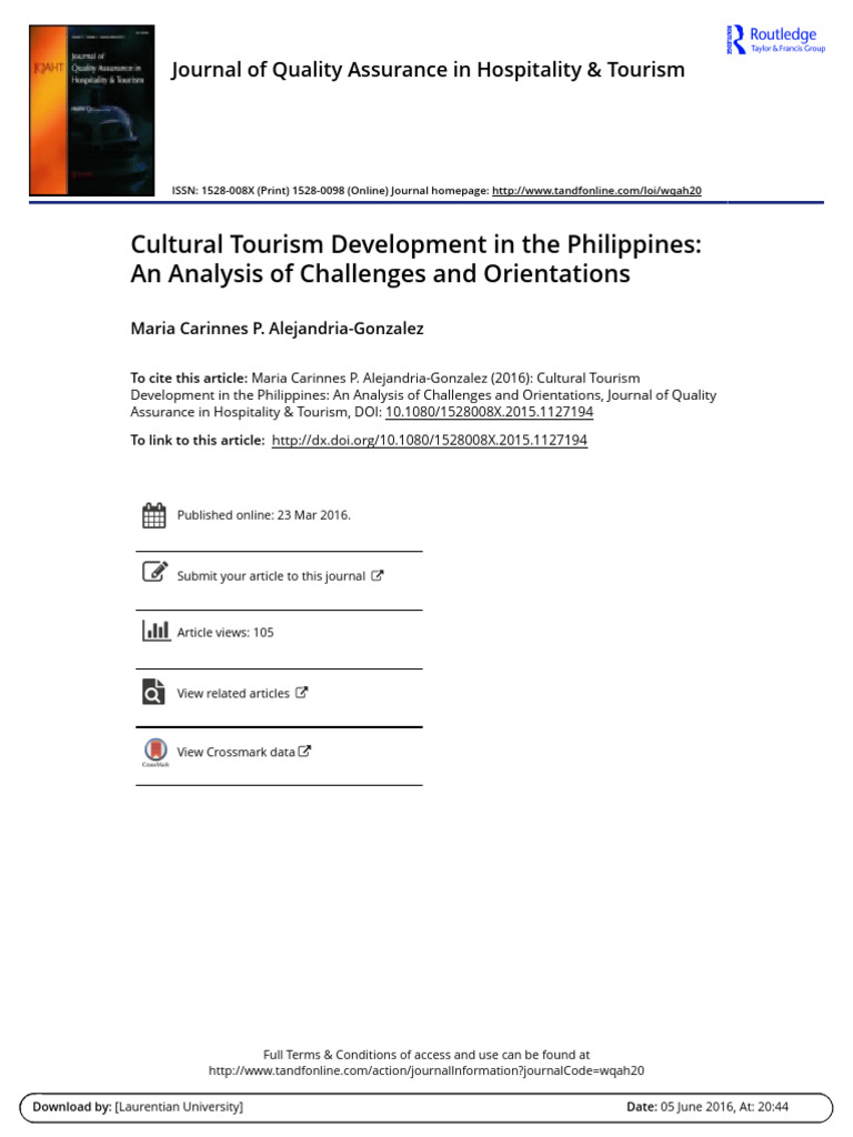 Cultural Tourism Development in The Philippines | PDF