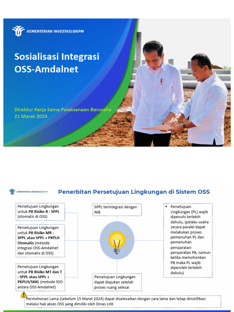 Pembukaan Sosialisasi Integrasi OSS-Amdalnet Edit | PDF