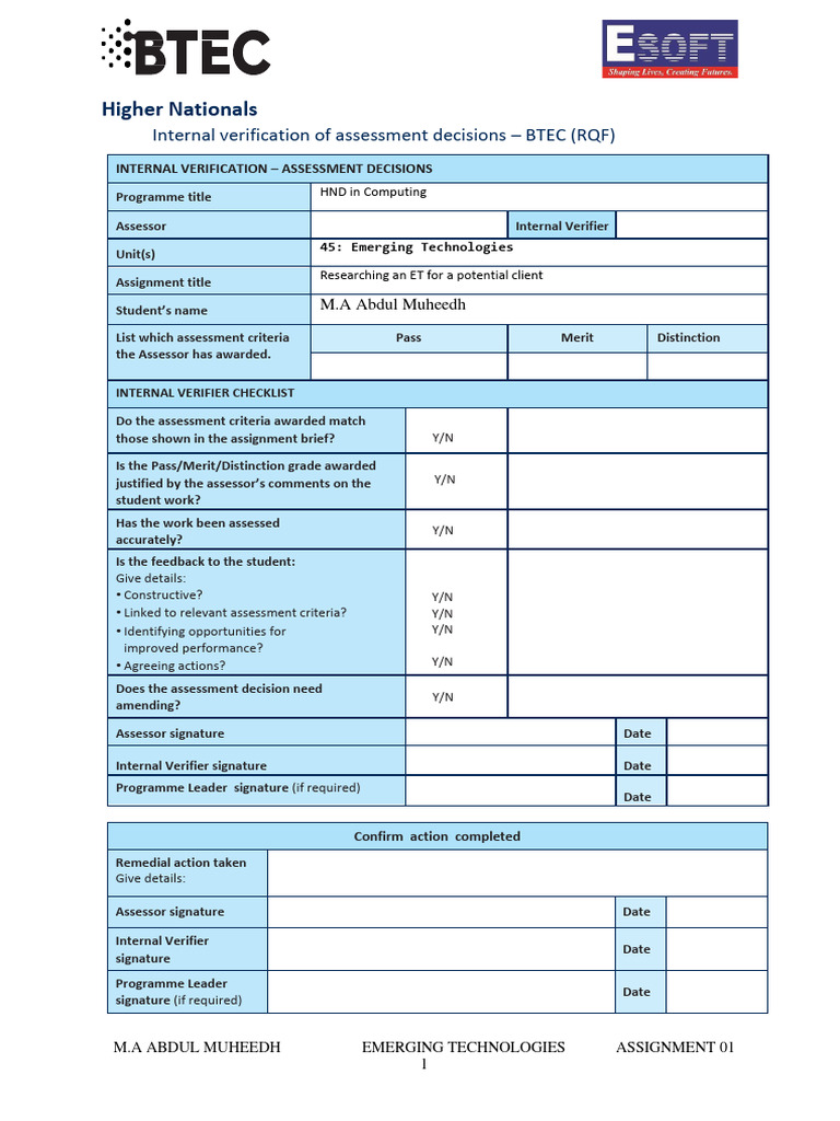 Emerging Technologies Assignment Overview | PDF | Machine Learning ...