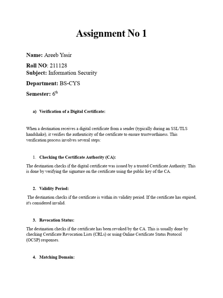 assignment2_IS | PDF | Public Key Certificate | Public Key Cryptography assignment2_IS | PDF | Public Key Certificate | Public Key Cryptography