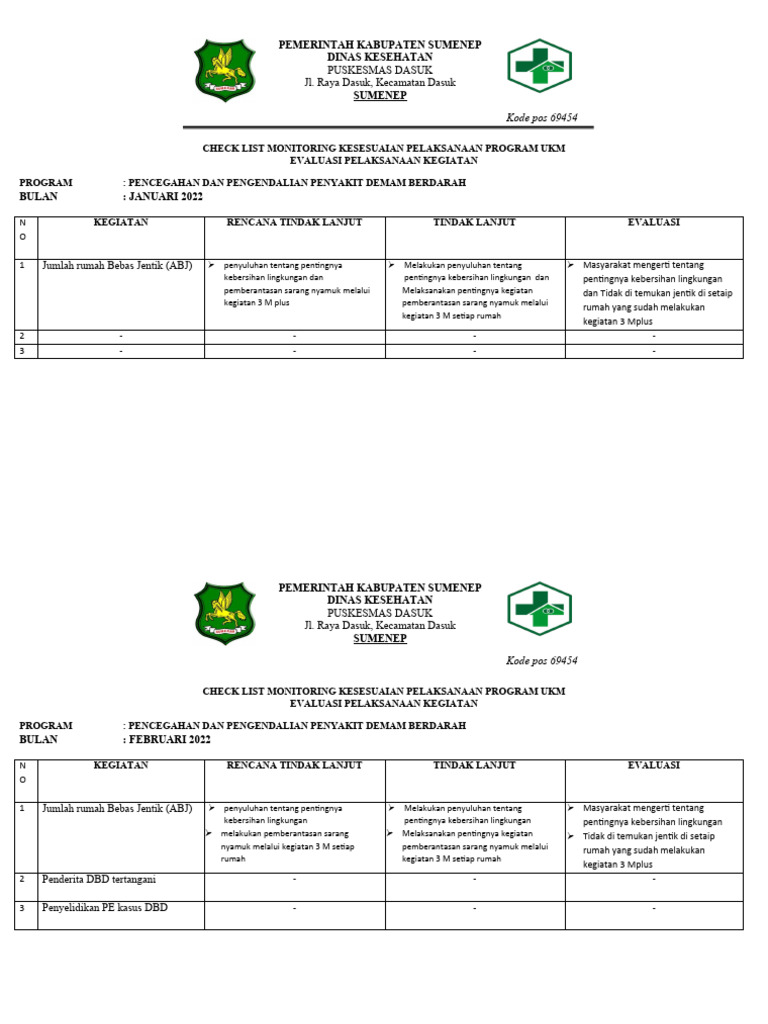 Evaluasi Program DBD 1 | PDF