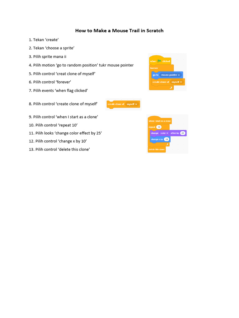 How To Make A Mouse Trail In Scratch Pdf