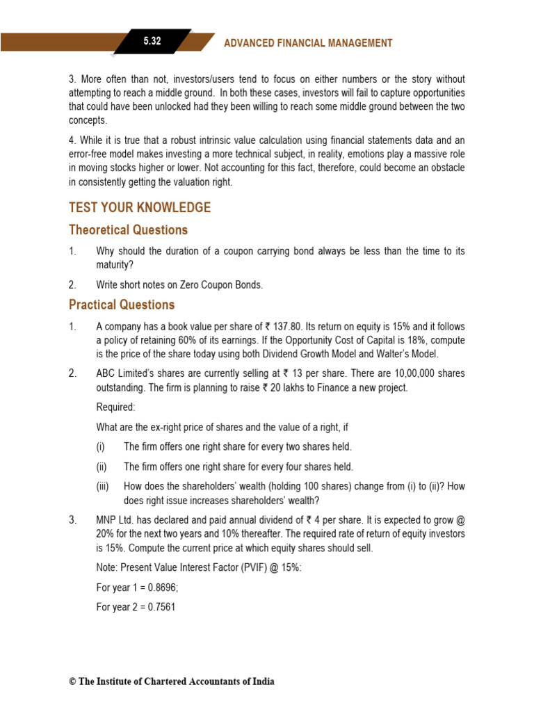 Equity Valuation Questions and Answers | PDF | Bonds (Finance) | Dividend