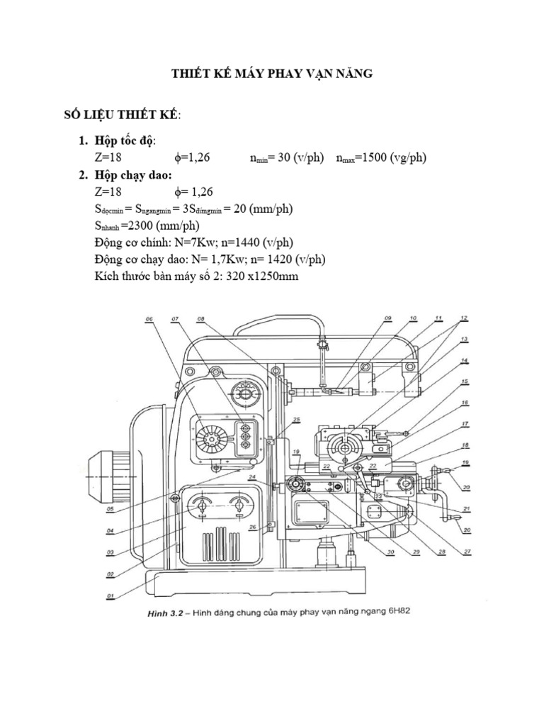 Thiết Kế Máy Phay Vạn Năng | PDF