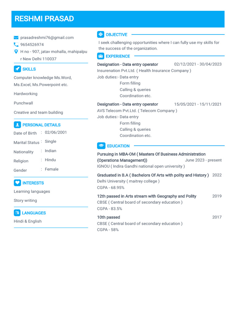 Reshmi updated resume | PDF