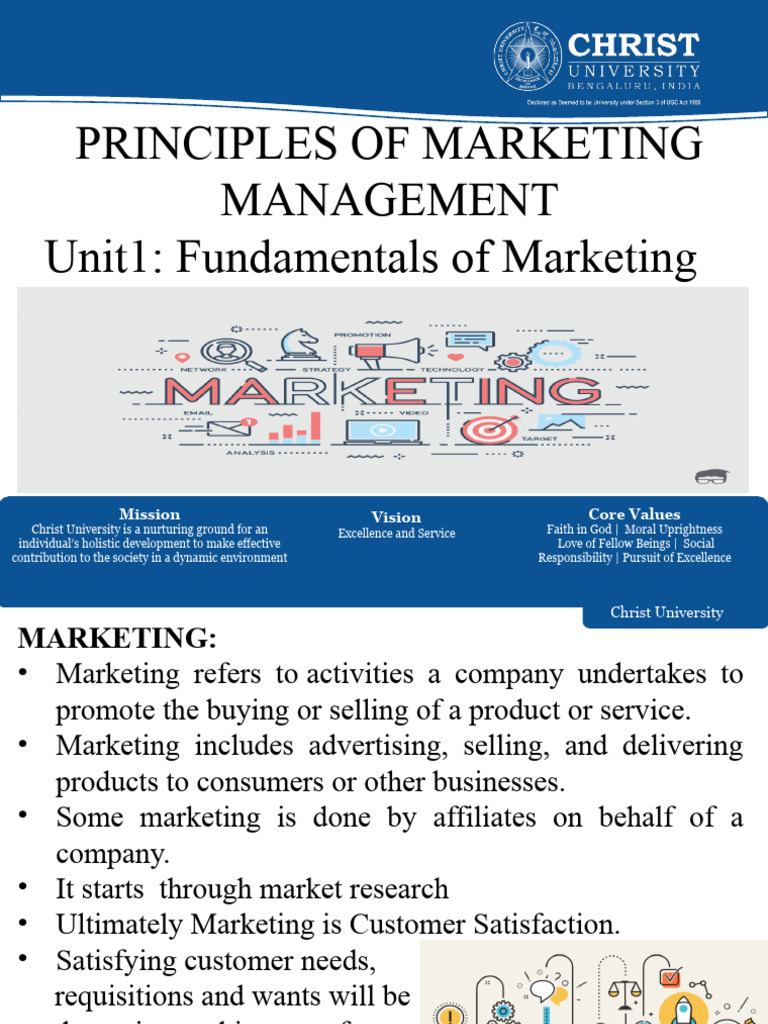 Chapter 1 Fundamentals of Marketing | PDF | Marketing | Customer ...